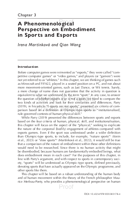 (PDF) Ch-003 A Phenomenological perspective on Embodiment in Sports and ...