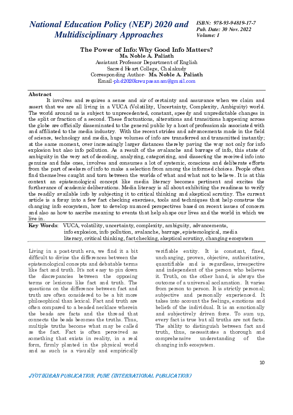 (PDF) The Power of Info: Why Good Info Matters?
