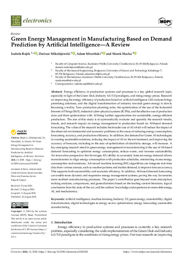 (PDF) Green Energy Management in Manufacturing Based on Demand ...