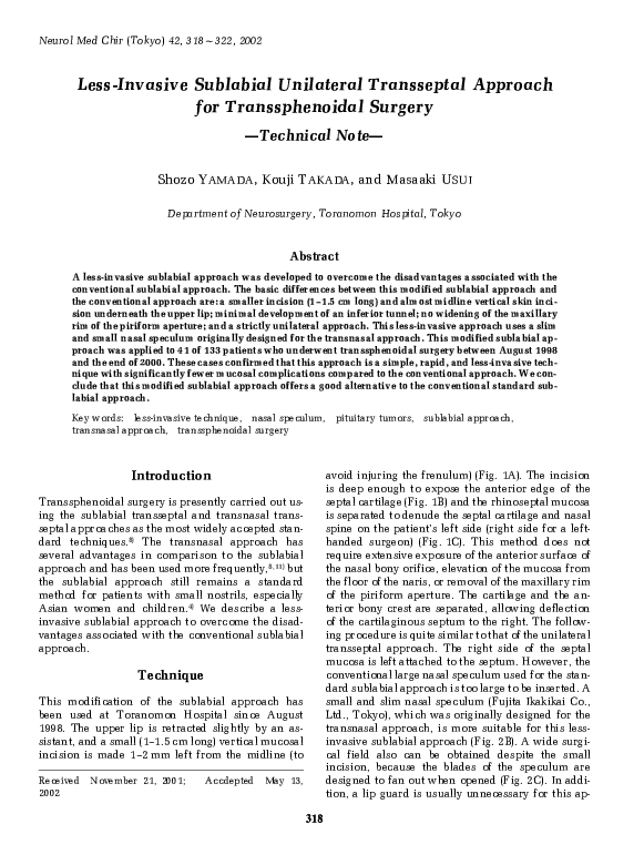 (PDF) Less-Invasive Sublabial Unilateral Transseptal Approach for ...