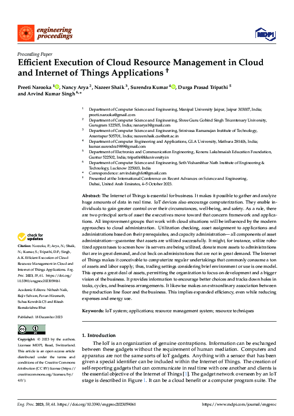 (PDF) Efficient Execution of Cloud Resource Management in Cloud and Internet of Things ...