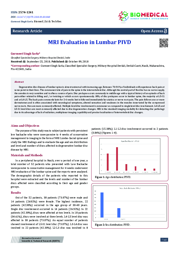 (PDF) MRI Findings in Degenerative Lumbar Disc Disease Evaluation