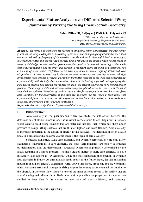 (PDF) Experimental Flutter Analysis over Different Selected Wing ...
