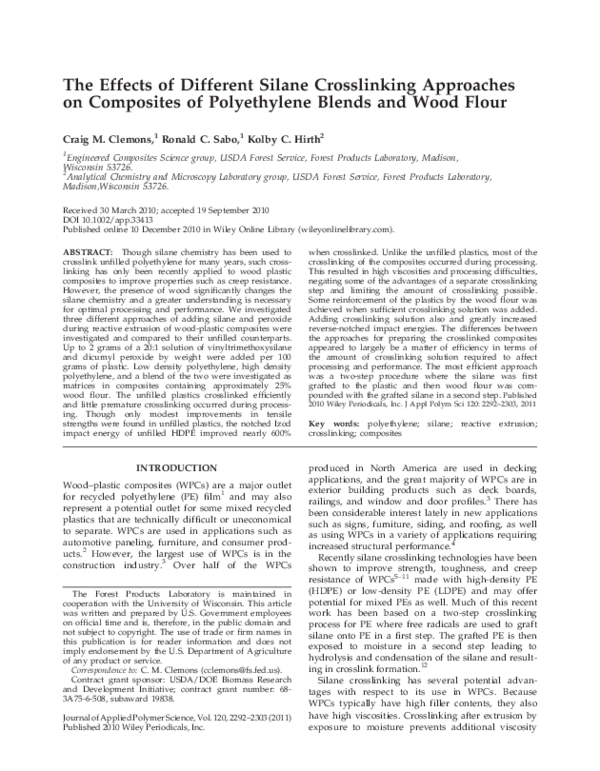 (PDF) The effects of different silane crosslinking approaches on ...