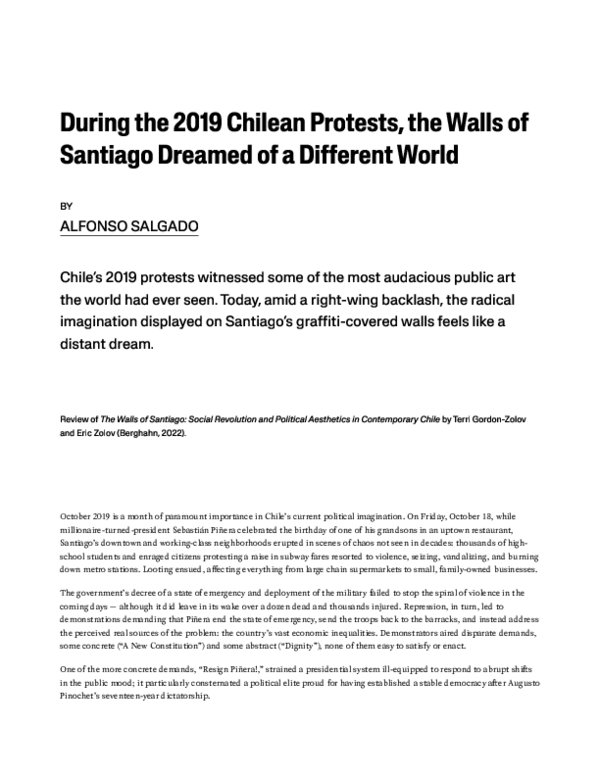 (PDF) Terri Gordon and Eric Zolov, The Walls of Santiago: Social ...