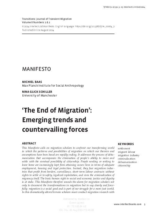 (PDF) End of Migration Manifesto pub Baas Glick Schiller
