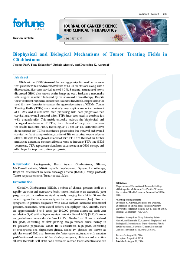 (PDF) Biophysical and Biological Mechanisms of Tumor Treating Fields in ...