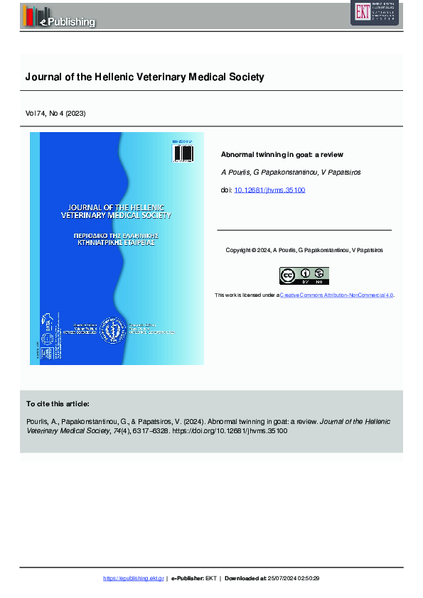 (PDF) Abnormal twinning in goat: a review