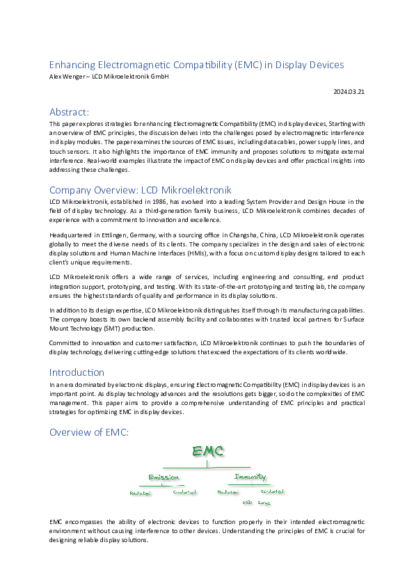(PDF) Enhancing Electromagnetic Compatibility (EMC) in Display Devices ...