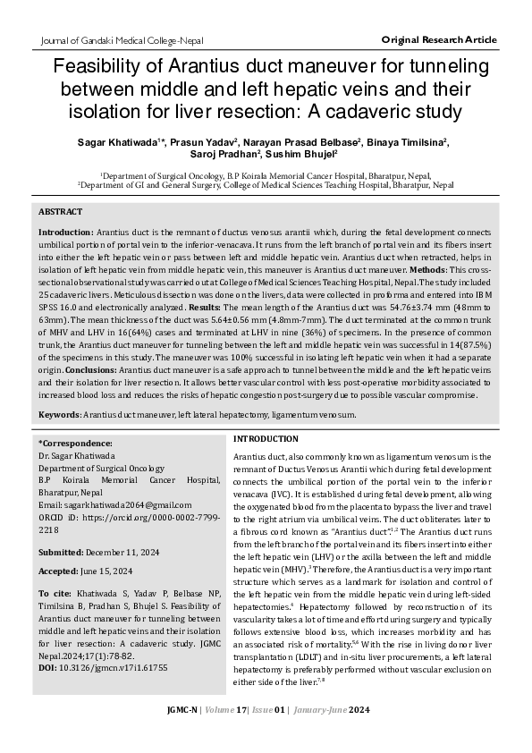 (PDF) Feasibility of Arantius duct maneuver for tunneling between ...
