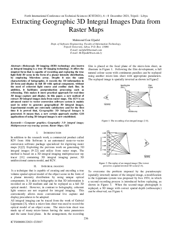 (PDF) Extracting Geographic 3D Integral Images Data from Raster Maps