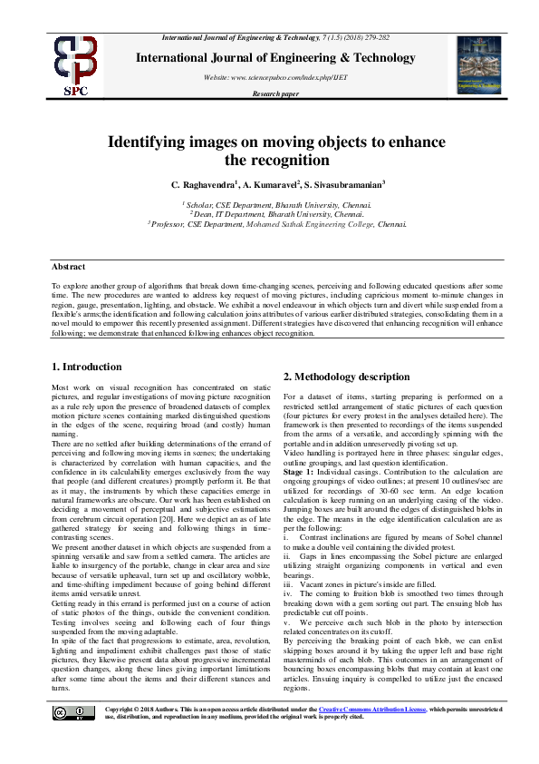 (PDF) Identifying images on moving objects to enhance the recognition