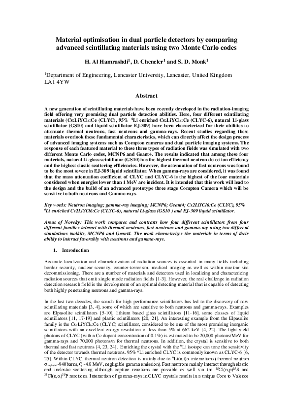 (PDF) Material optimization in dual particle detectors by comparing advanced scintillating ...