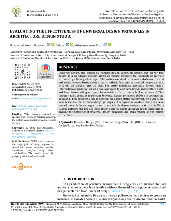 (PDF) Evaluating the Effectiveness of Universal Design Principles in ...