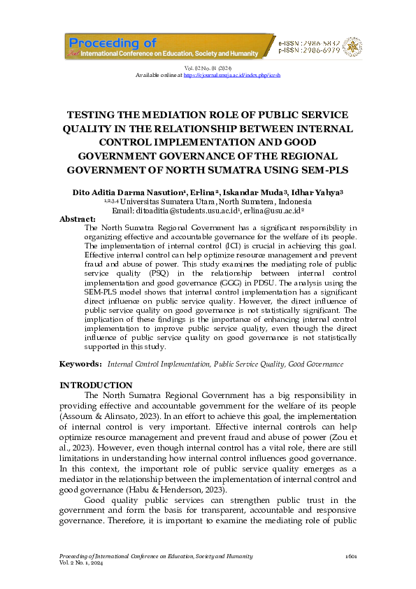 (PDF) Testing the Mediation Role of Public Service Quality in the ...