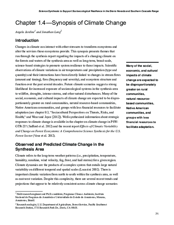 (PDF) Synopsis of climate change