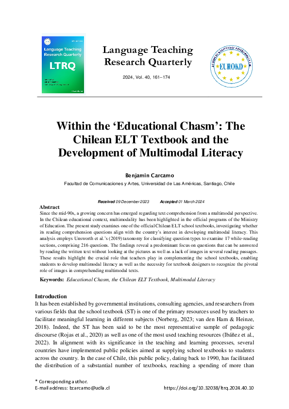 (PDF) Within the 'Educational Chasm': The Chilean ELT Textbook and the ...