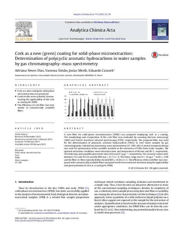 (PDF) Cork as a new (green) coating for solid-phase microextraction: Determination of polycyclic ...
