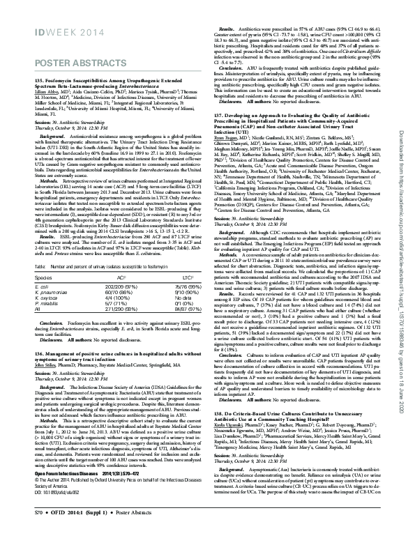 (PDF) Poster Abstracts