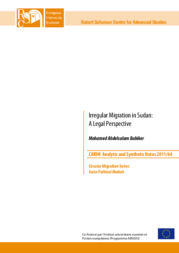 (PDF) Irregular Migration in Sudan: A Legal Perspective