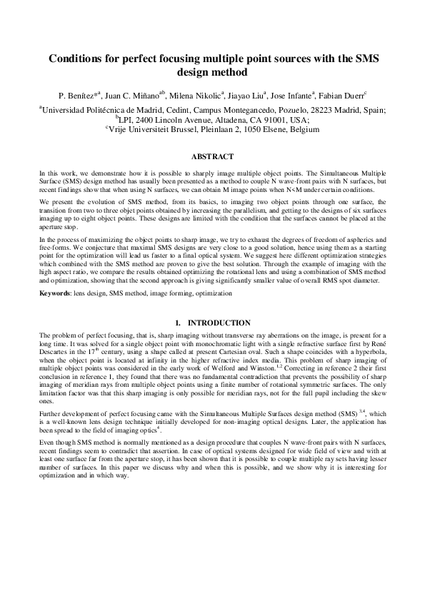 (PDF) Conditions for perfect focusing multiple point sources with the ...