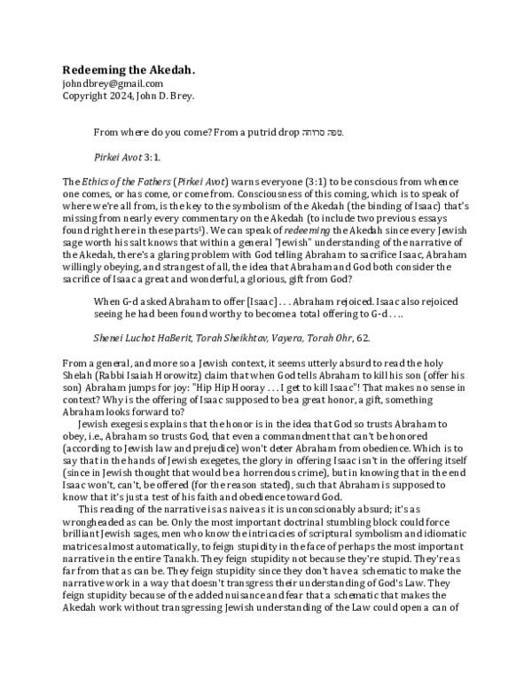 (PDF) Redeeming the Akedah.