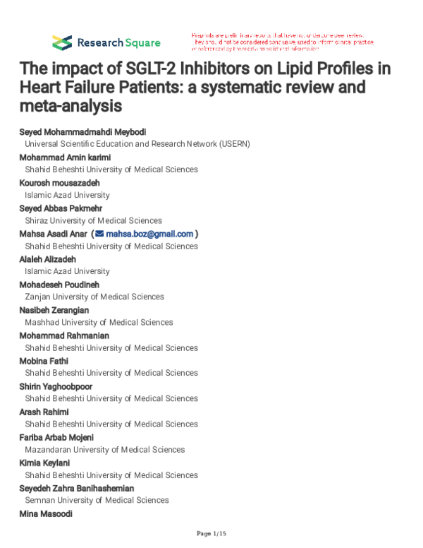 (PDF) The impact of SGLT-2 Inhibitors on Lipid Profiles in Heart ...
