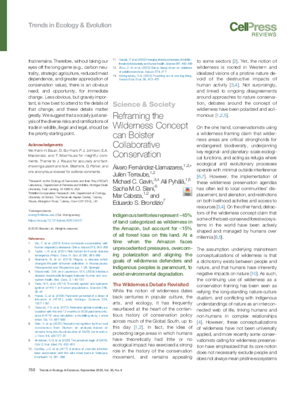(PDF) Reframing the Wilderness Concept can Bolster Collaborative ...