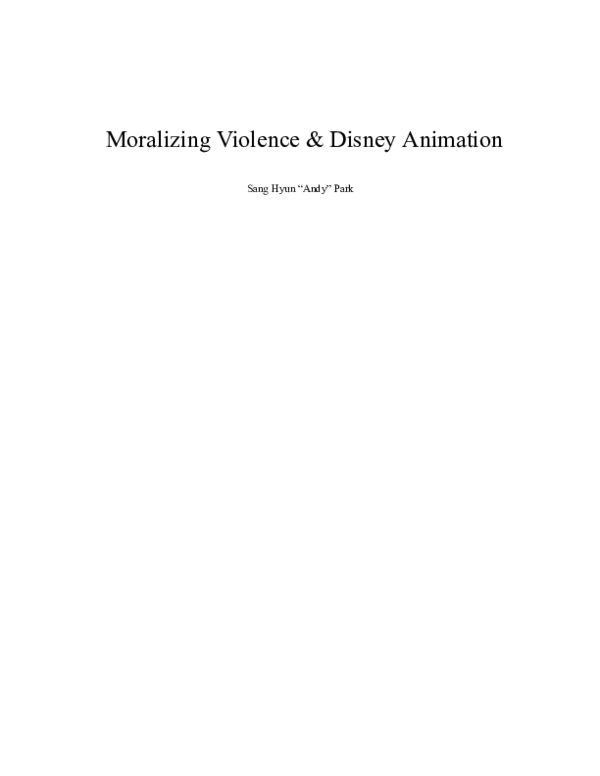 (PDF) Moralizing Violence: Disney Animation