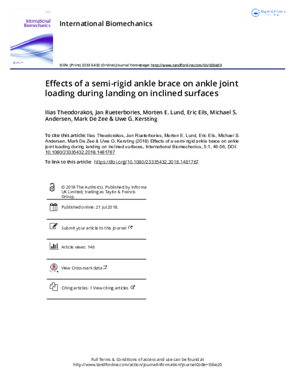 (PDF) Effects of a semi-rigid ankle brace on ankle joint loading during ...