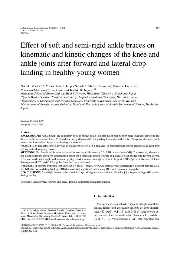(PDF) Semi-rigid ankle braces and force transfer in the ankle joint ...