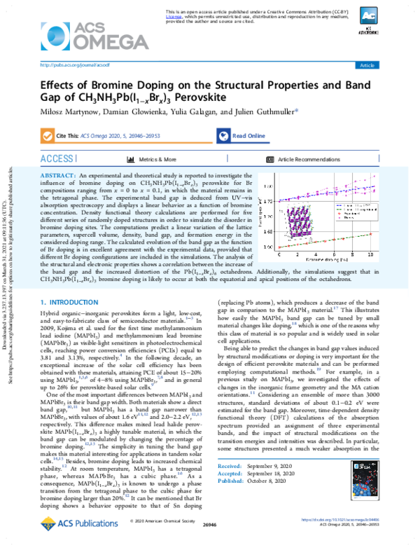 (PDF) Effects of Bromine Doping on the Structural Properties and Band ...