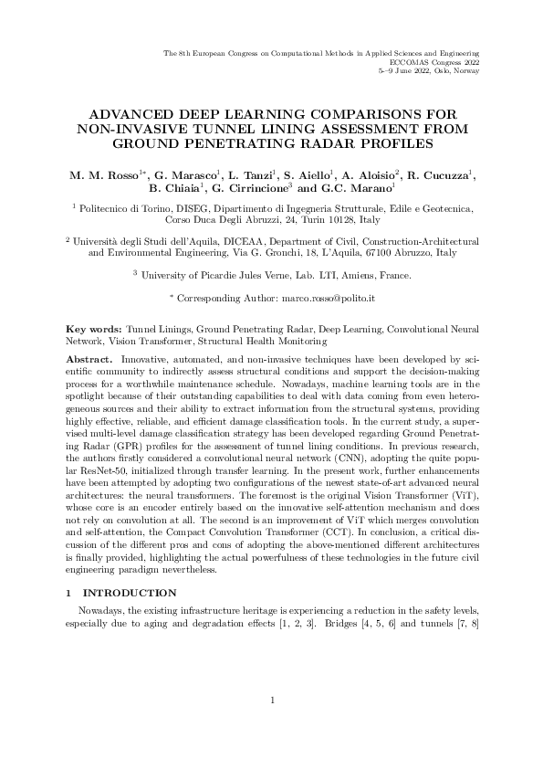 (PDF) Advanced deep learning comparisons for non-invasive tunnel lining assessment from ground ...