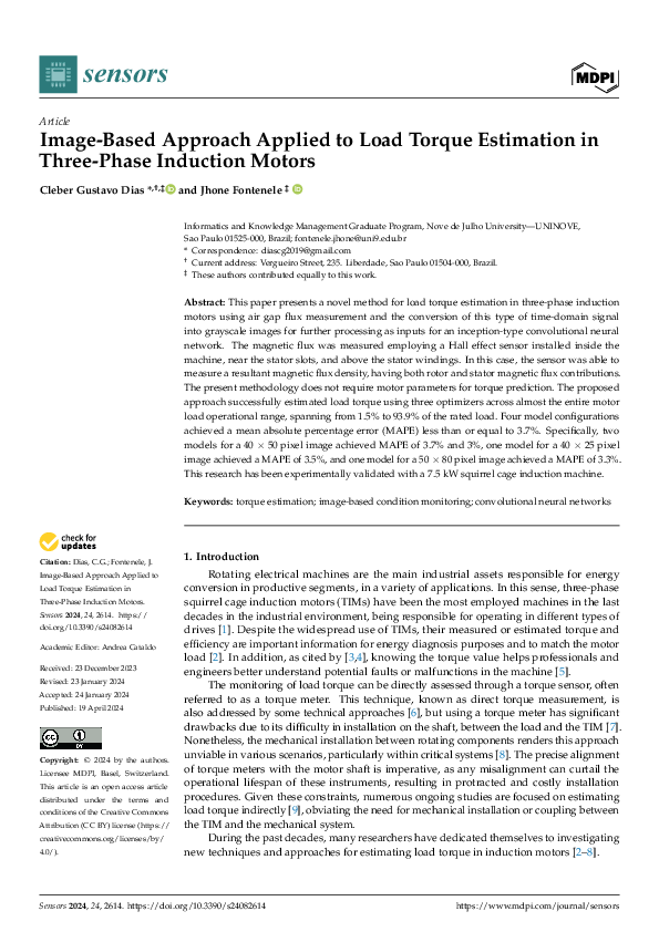 Pdf Image Based Approach Applied To Load Torque Estimation In Three Phase Induction Motors