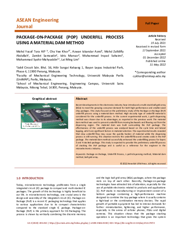 (PDF) PACKAGE-ON-PACKAGE (POP) UNDERFILL PROCESS USING A MATERIAL DAM ...