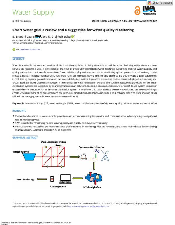 (PDF) Smart water grid: a review and a suggestion for water quality ...