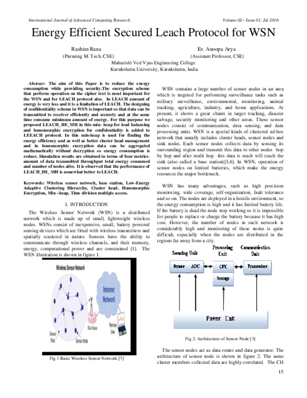 (PDF) Energy Efficient Secured Leach Protocol for WSN