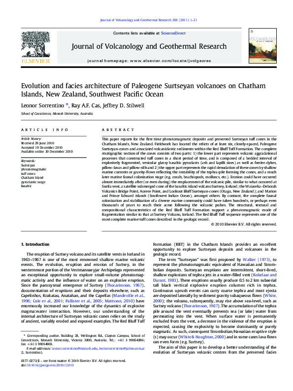 (PDF) Evolution and facies architecture of Paleogene Surtseyan ...