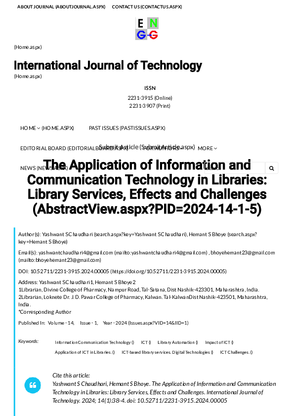 (PDF) International Journal of Technology