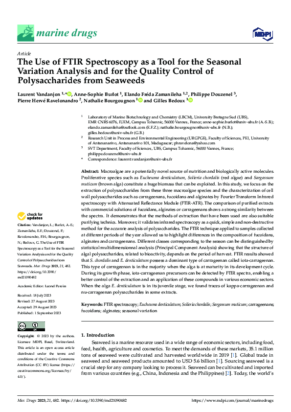 (PDF) The Use of FTIR Spectroscopy as a Tool for the Seasonal Variation ...