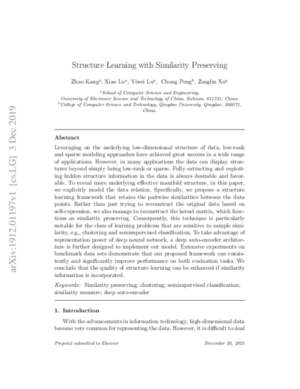 (PDF) Structure learning with similarity preserving