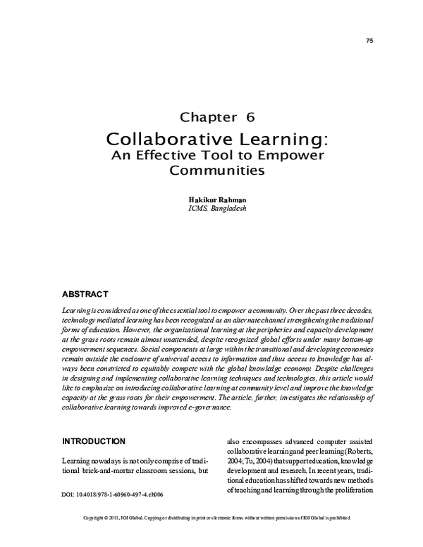 (PDF) Collaborative Learning