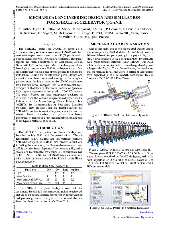 (PDF) Mechanical Engineering Design and Simulation for SPIRAL2 ...