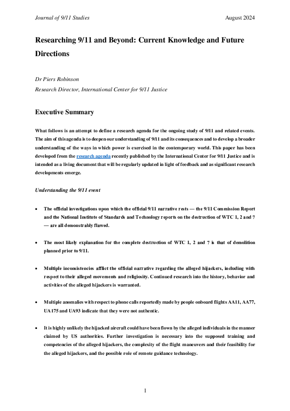 (PDF) Researching 9/11 and Beyond: Current Knowledge and Future Directions