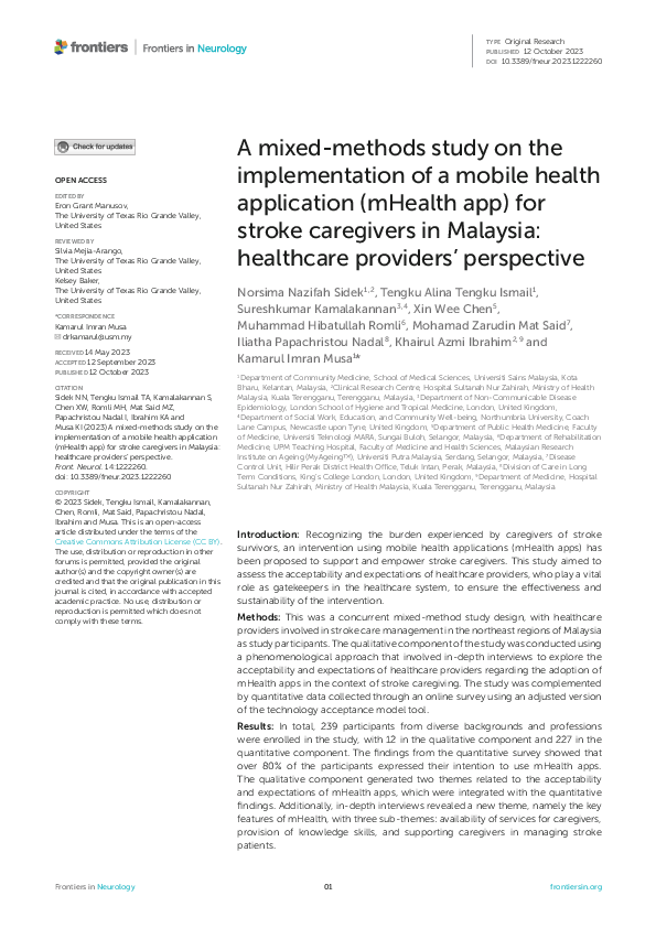 (PDF) A mixed-methods study on the implementation of a mobile health application (mHealth app ...