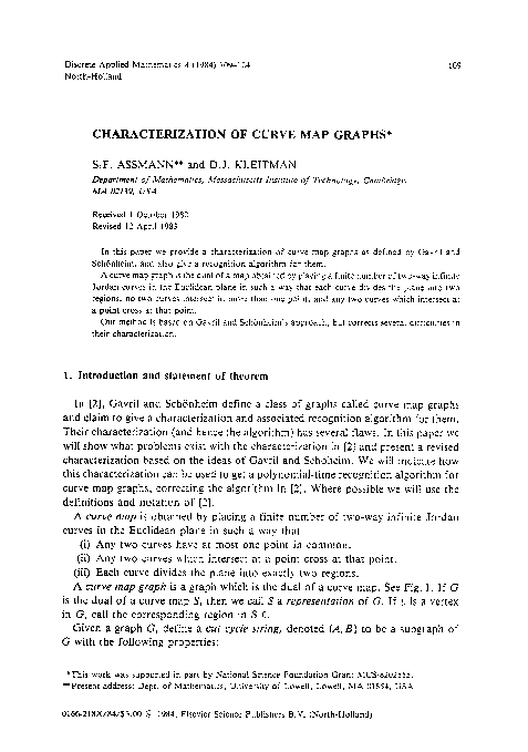 Pdf Characterization Of Curve Map Graphs Daniel Kleitman