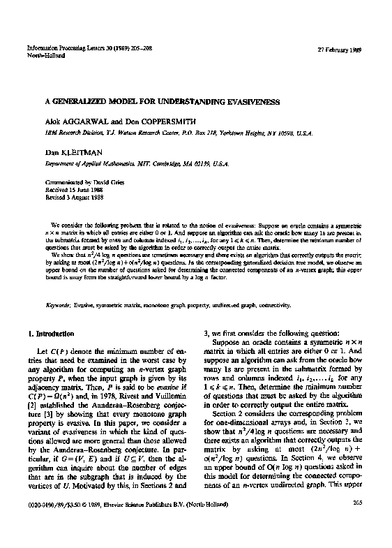 (PDF) A generalized model for understanding evasiveness