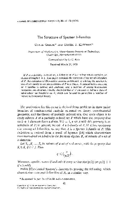 (PDF) The structure of sperner k-families