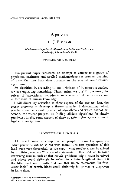 (PDF) Algorithms