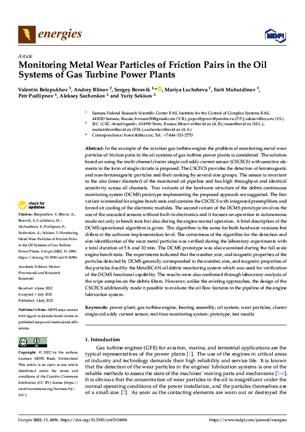 (PDF) Monitoring Metal Wear Particles of Friction Pairs in the Oil ...